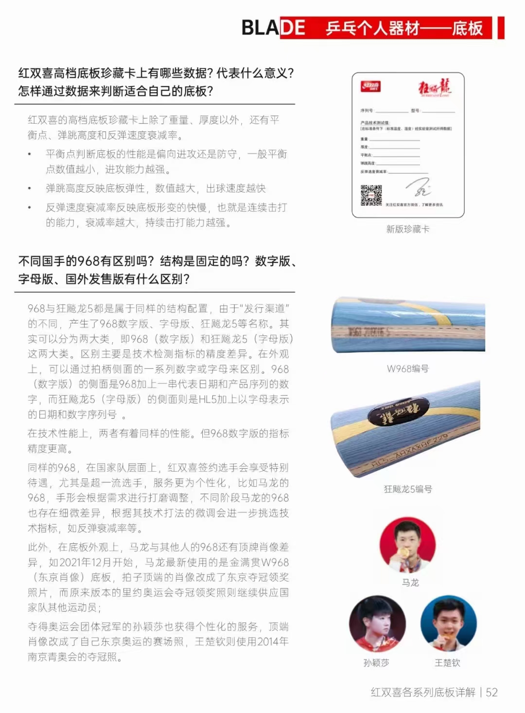 DHS HL5 and W968 catalogue description | TableTennisDaily